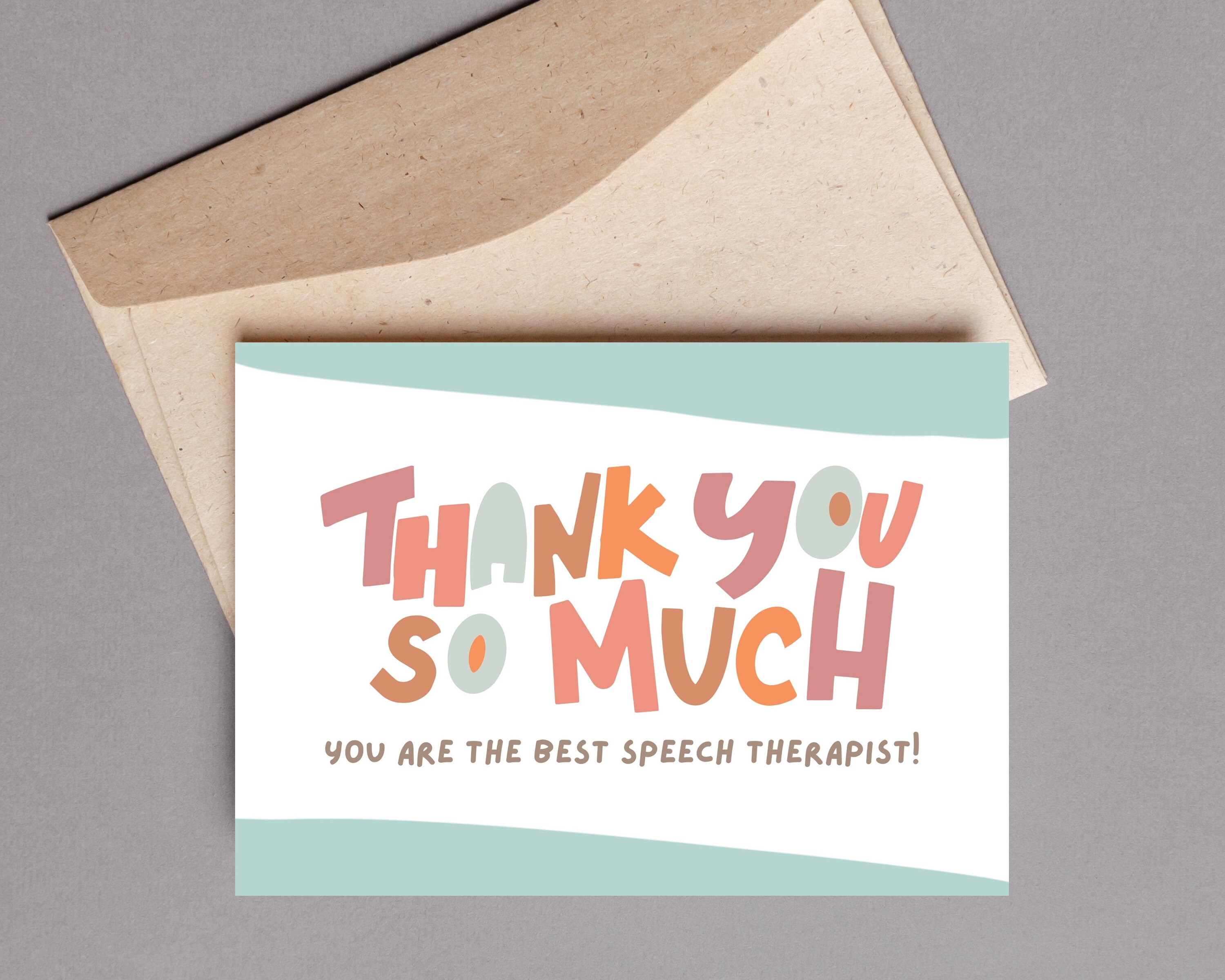 Thank You Card | You Are the Best Speech Therapist | Thank You so Much ...
