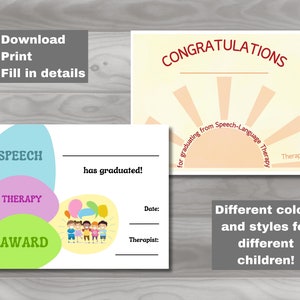 Graduation Certificate Speech Therapy | Pediatric Speech Therapist ...