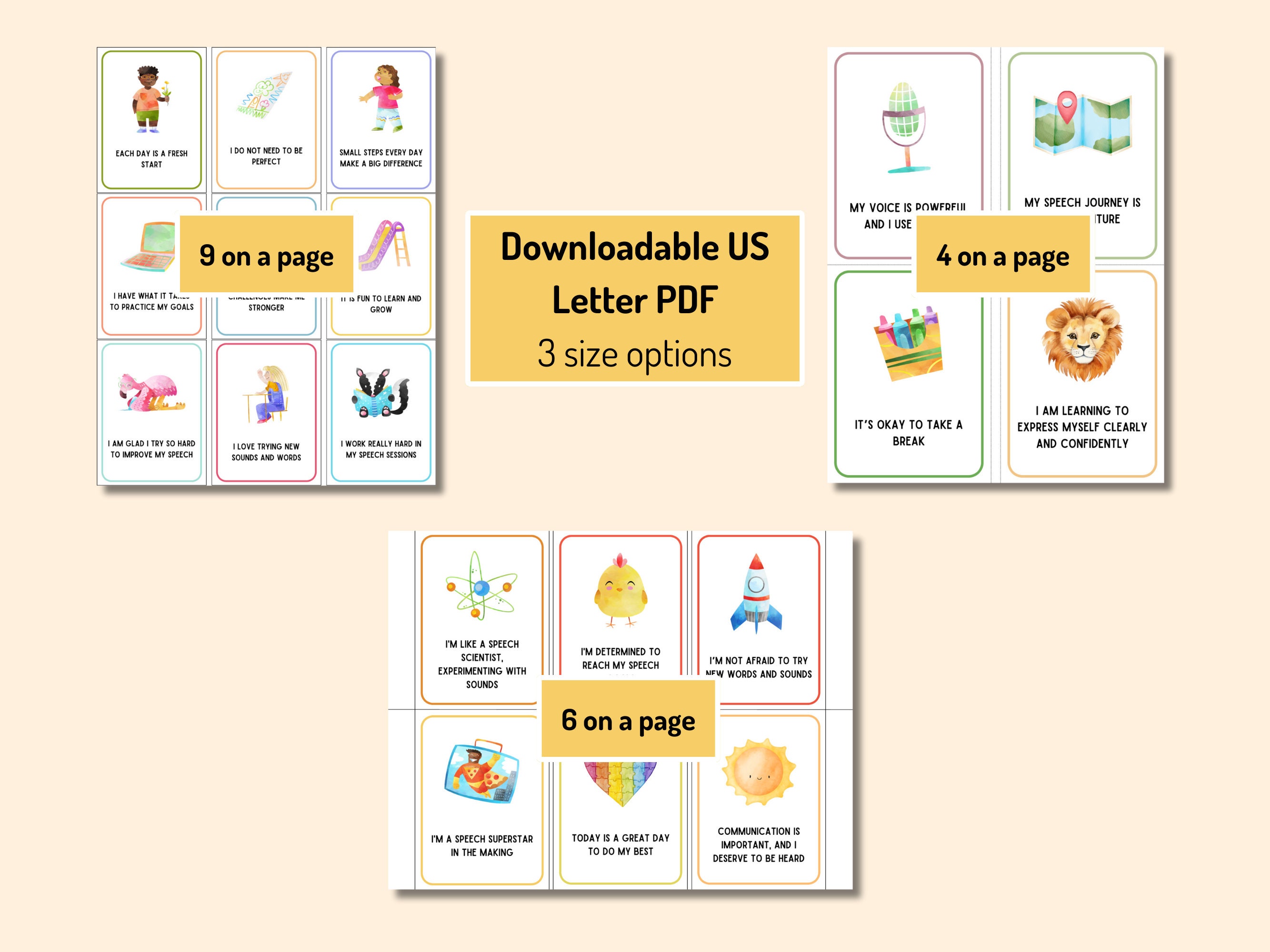 Printable Affirmation Cards for Speech Therapy Kids | Pediatric Speech ...