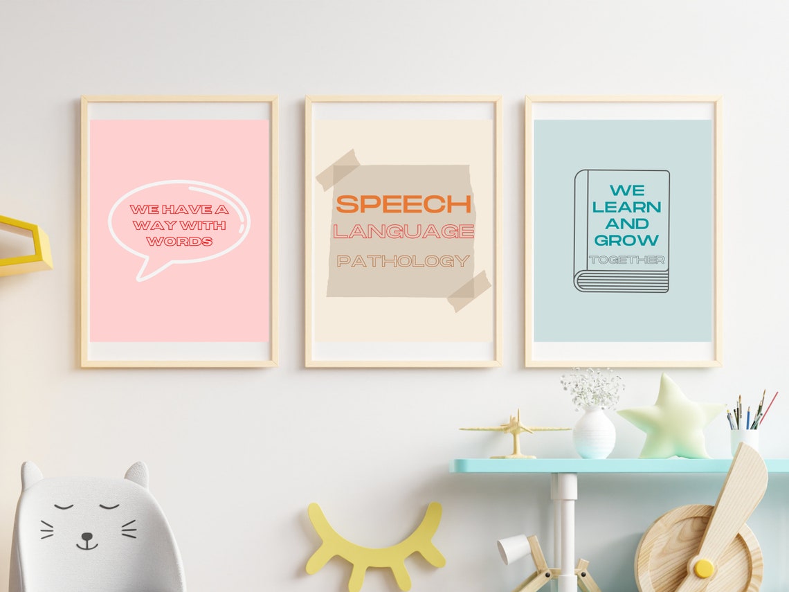 Speech Pathology Poster Bundle Set | Speech Wall Art | Kids Poster ...