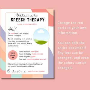 Welcome to Speech Therapy Template | Meet Your SLP Editable Canva ...