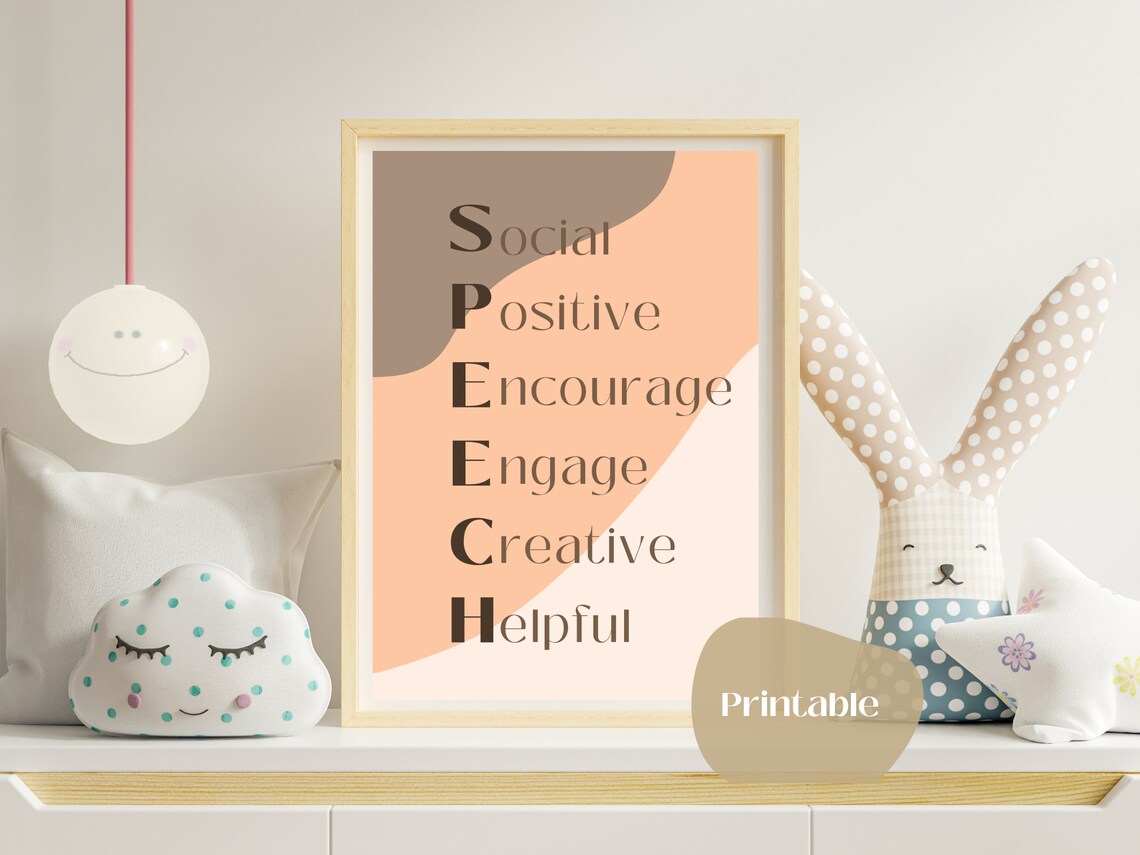 Buy 2 Speech Therapy Posters With Mnemonic Wall Art & Office Decor Gift ...