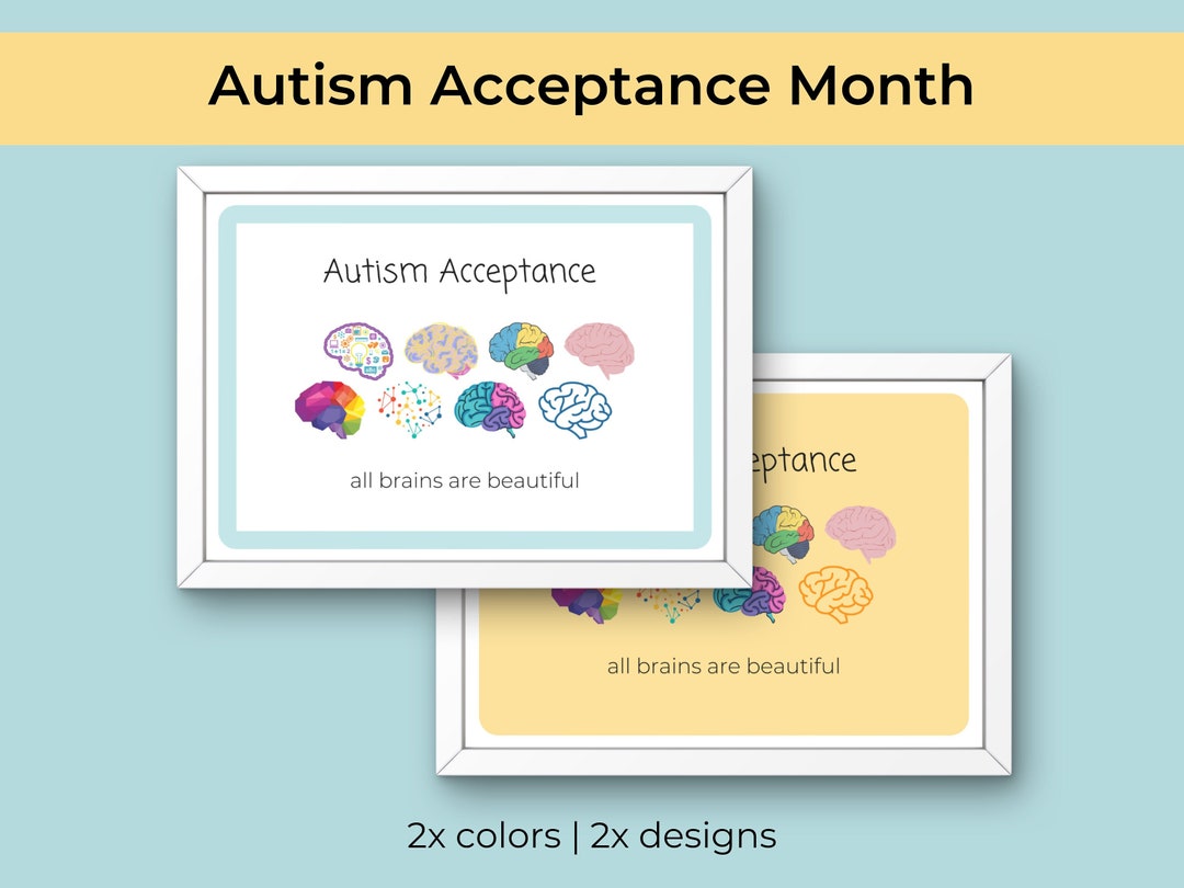 Autism Acceptance Poster | Autism Resource in Blue & Yellow ...