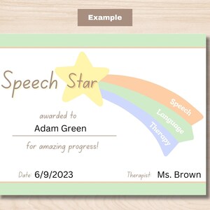 Progress Certificate Speech Therapy | Set of 5 Designs | Printable ...