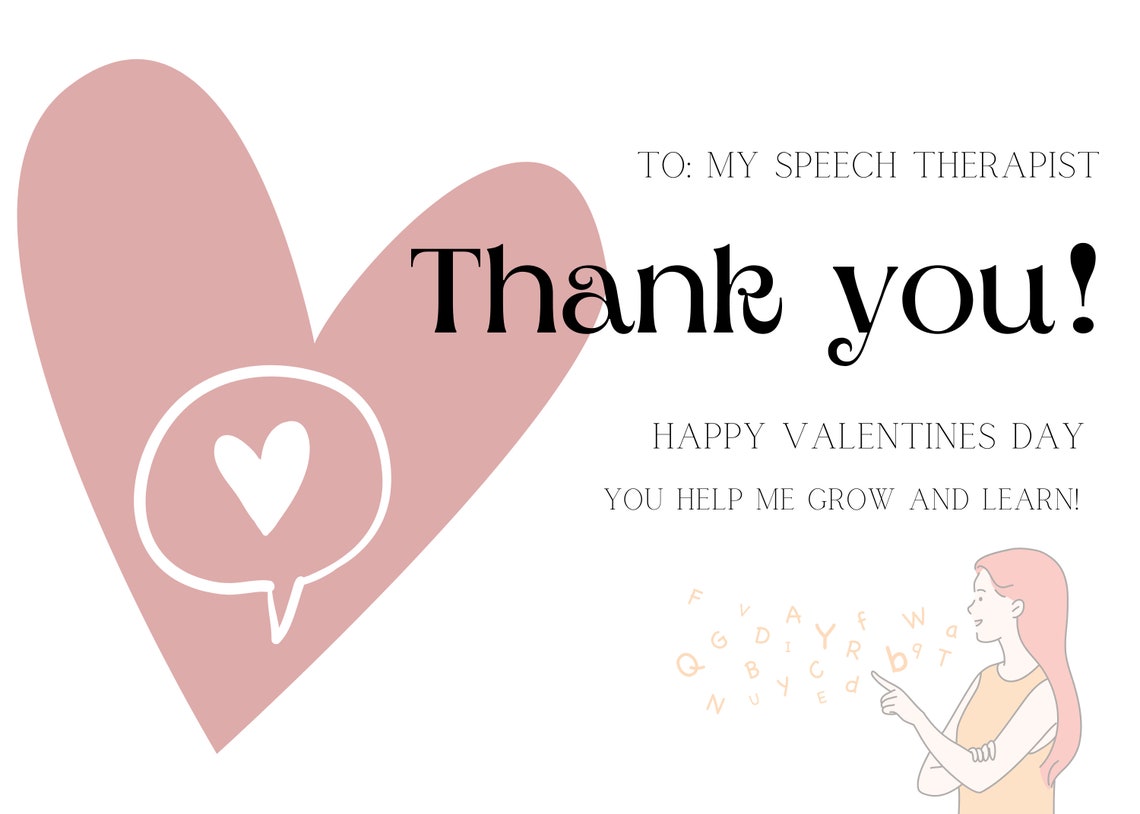 Speech Therapy Thank You Valentine's Day Cards | Pediatric SLP Love ...