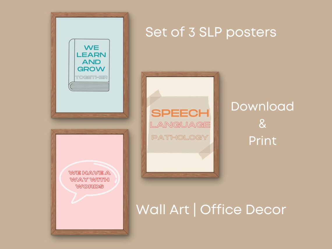 Speech Pathology Poster Bundle Set | Speech Wall Art | Kids Poster ...