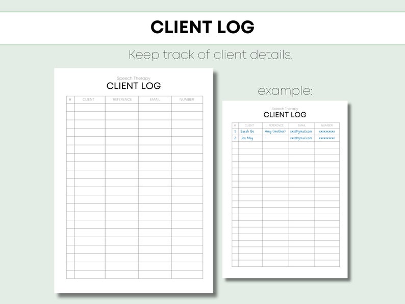 SLP Printable Planner Forms | Speech Therapy Client Log PDF | A4 Weekly ...