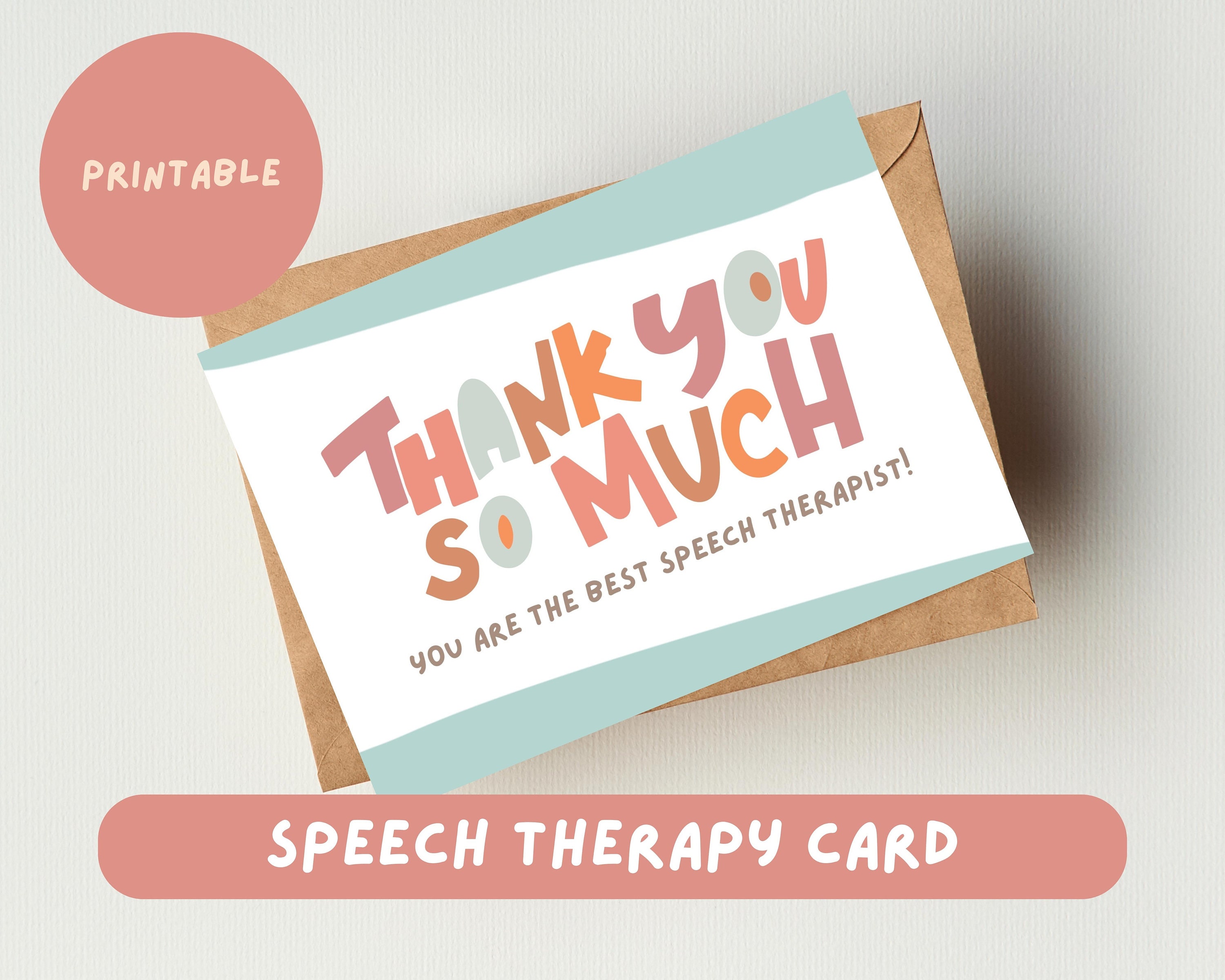 Thank You Card | You Are the Best Speech Therapist | Thank You so Much ...