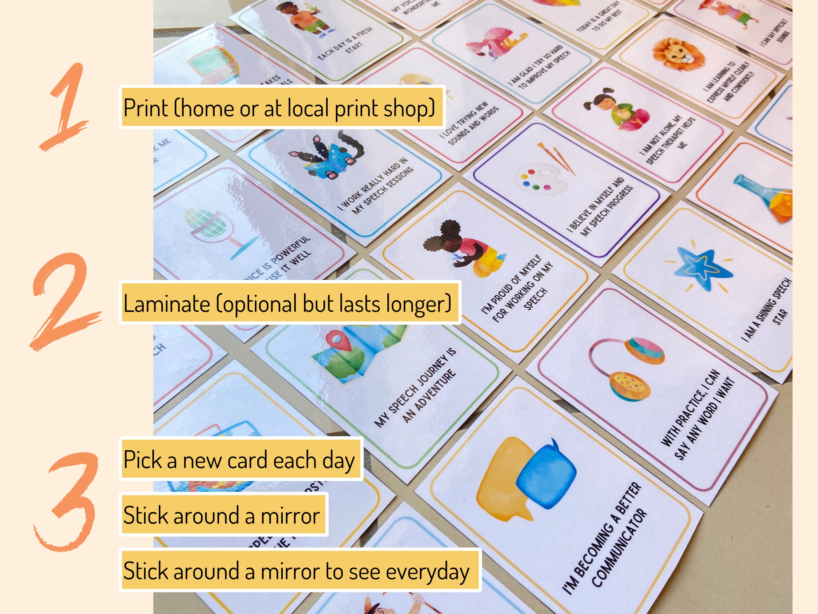 Printable Affirmation Cards for Speech Therapy Kids | Pediatric Speech ...