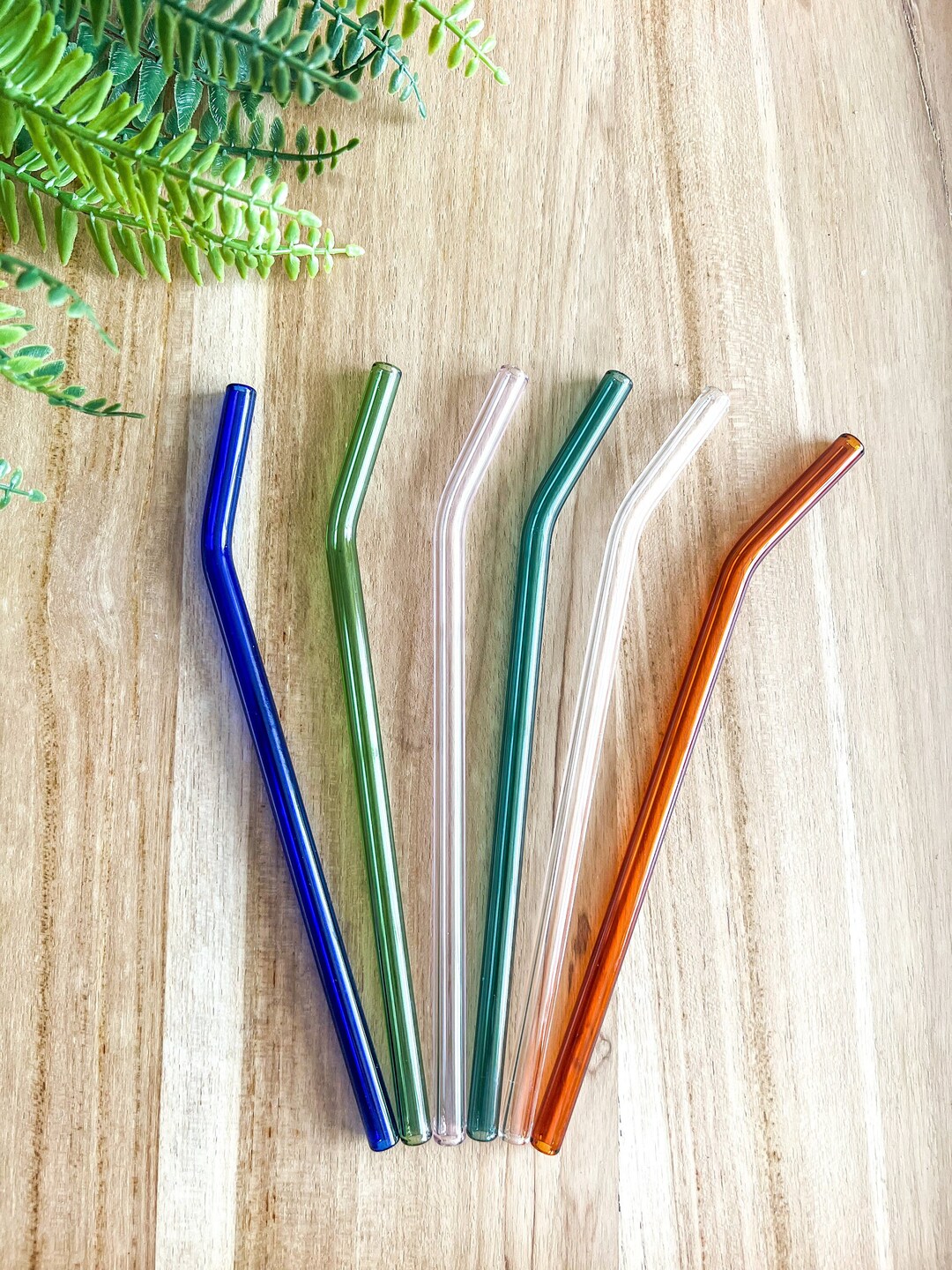COLORED GLASS STRAWS - Bent Glass Straw, Coffee Straw, Glass Straw for ...