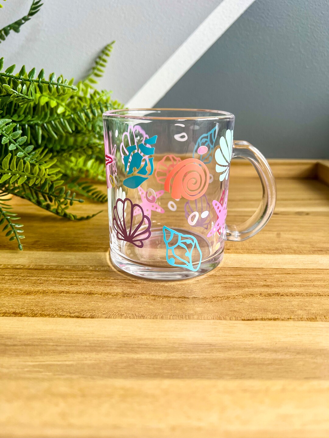 Under the Sea Glass Coffee Mug- Iced Coffee Glass, Glass Coffee Cup ...