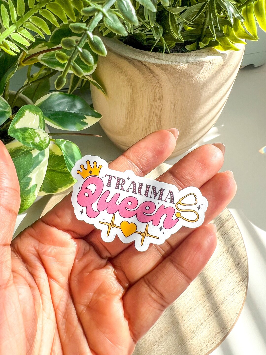 Trauma Queen Vinyl Sticker | Perfect for Laptops, Water Bottles, and ...