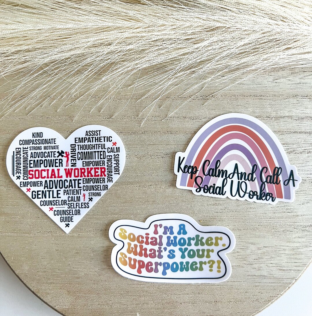 SOCIAL WORKER APPRECIATION Stickers - Vinyl Stickers, Social Worker ...