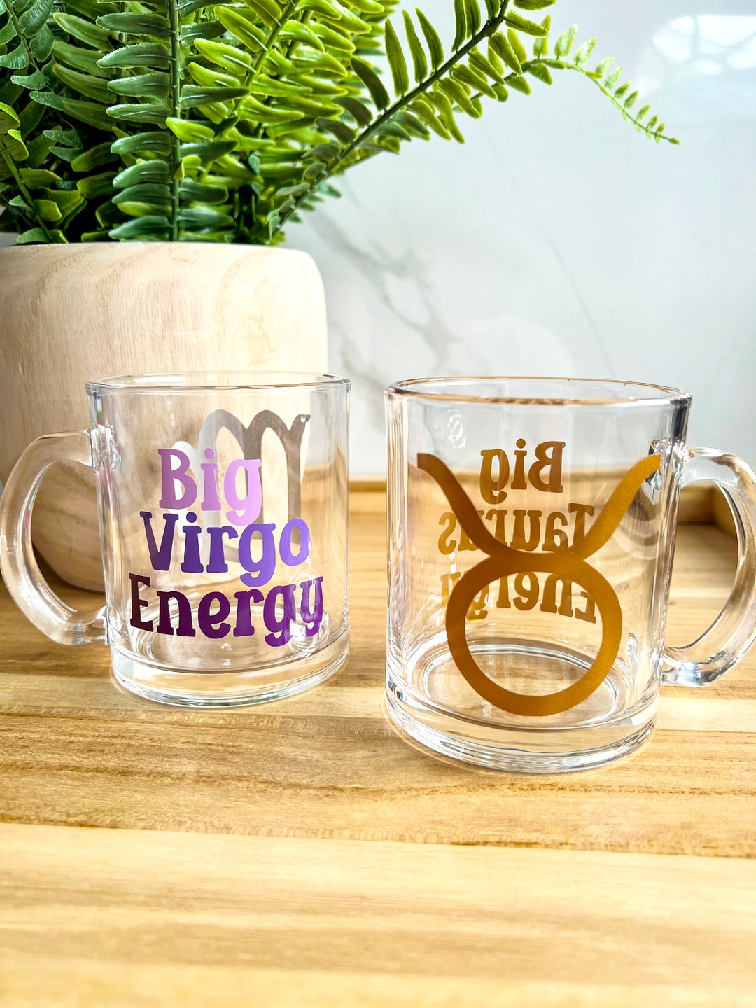 ZODIAC SIGN GLASS Mug - Horoscope Glass Mug, Glass Zodiac Cup, Zodiac ...