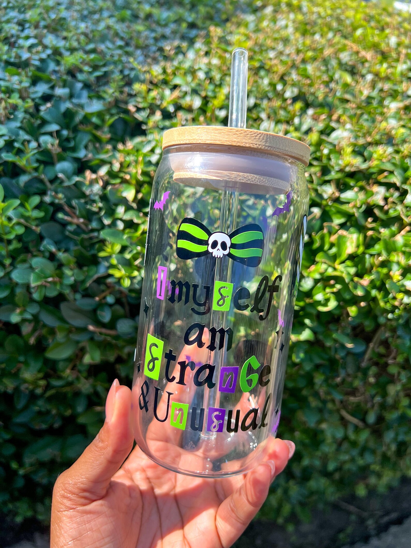 Strange and Unusual Glass Cup - Beetlejuice Cup, Halloween Glass Cup ...