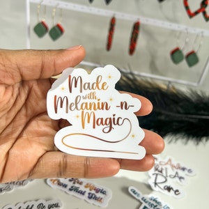 Made With Melanin Sticker- Black Girl Sticker, Vinyl Sticker, Self Love ...