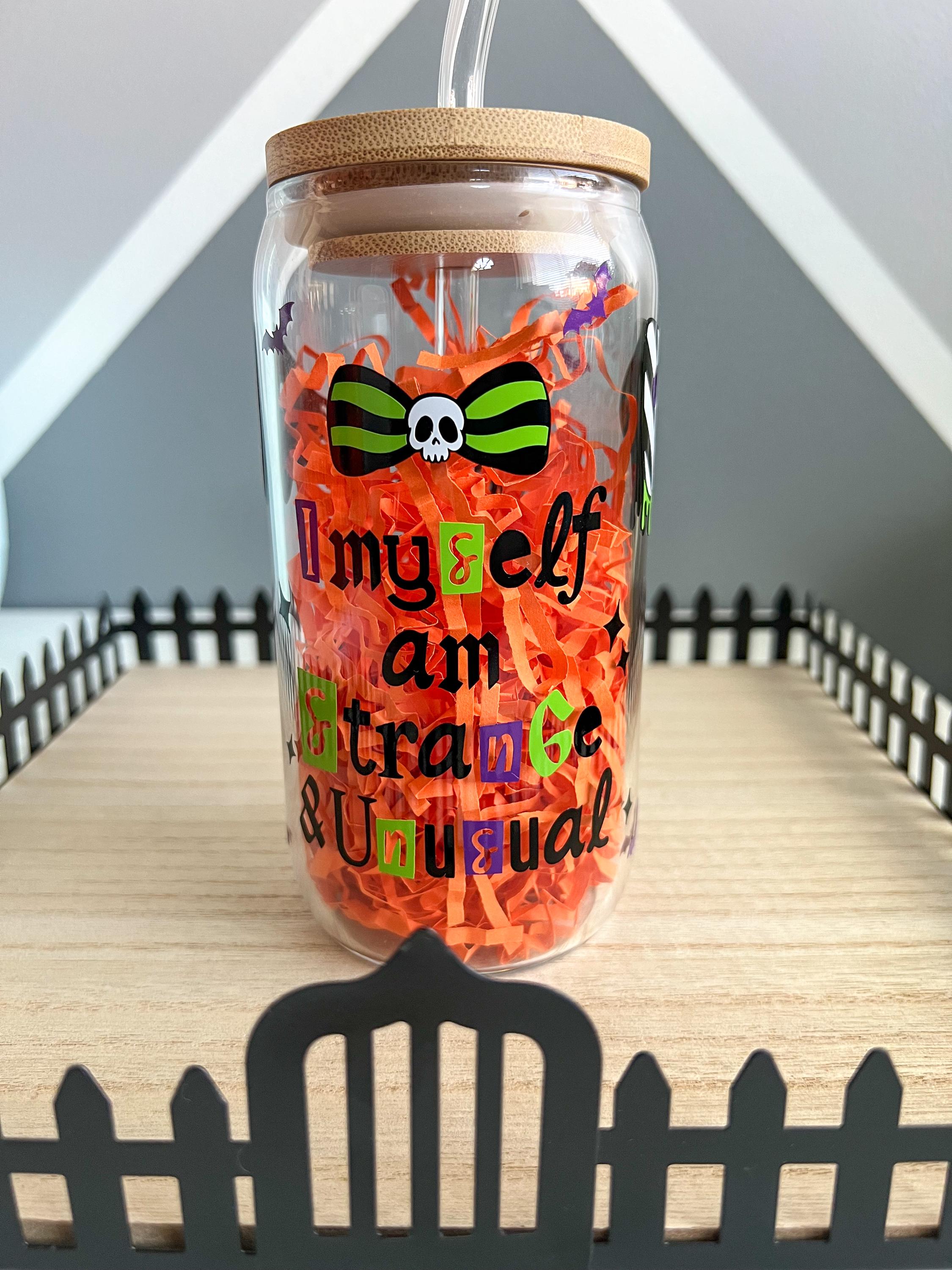 Strange and Unusual Glass Cup - Beetlejuice Cup, Halloween Glass Cup ...