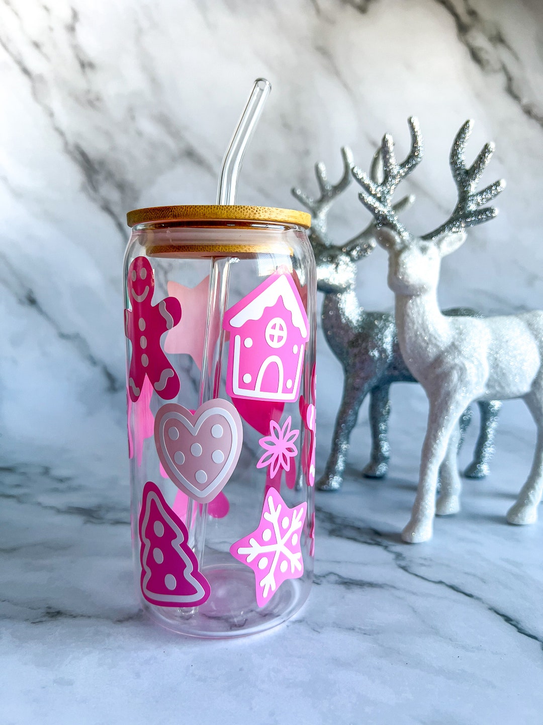 Gingerbread Cookie Glass Cup - Christmas Cup, Stocking Stuffer ...