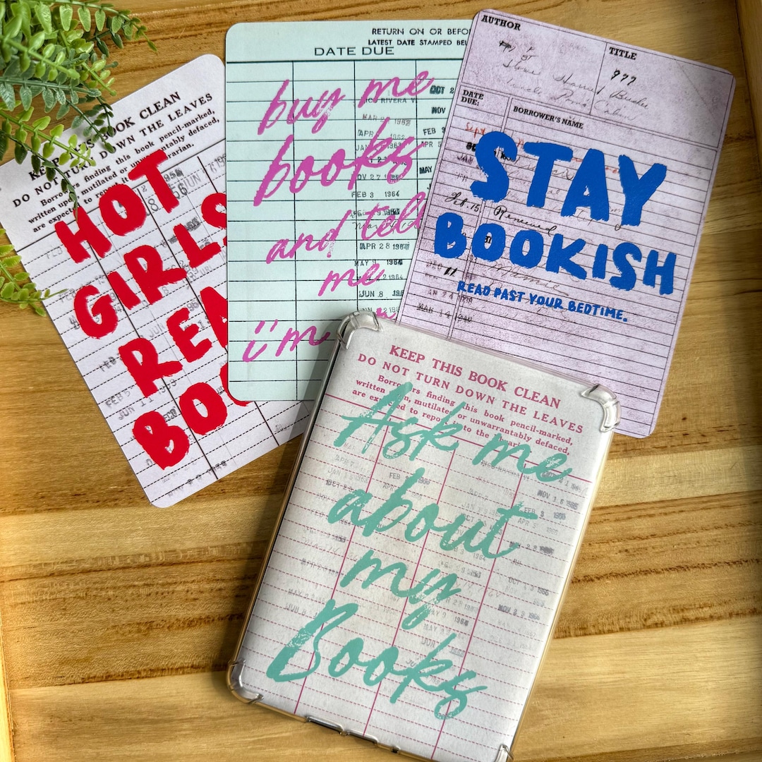 Library Card E-reader Inserts - Hot Girls Read, Kindle Accessory ...