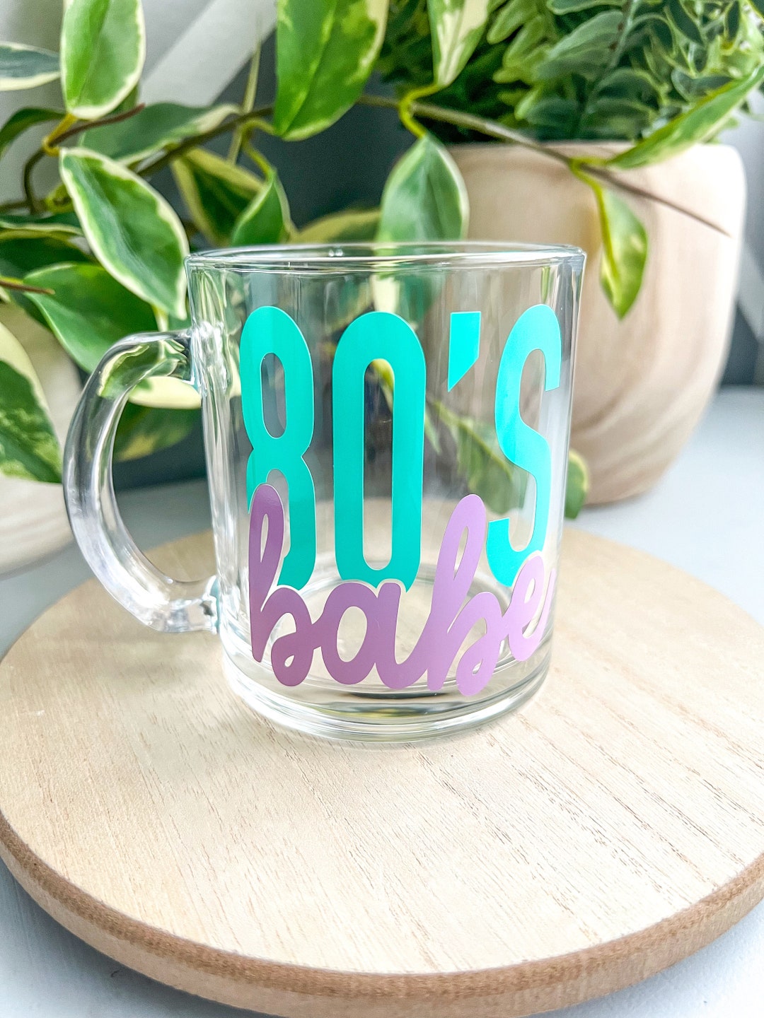 80s Babe Glass Mug- Retro Vibes, Retro Glass Cup, Coffee Mug, Coffee ...