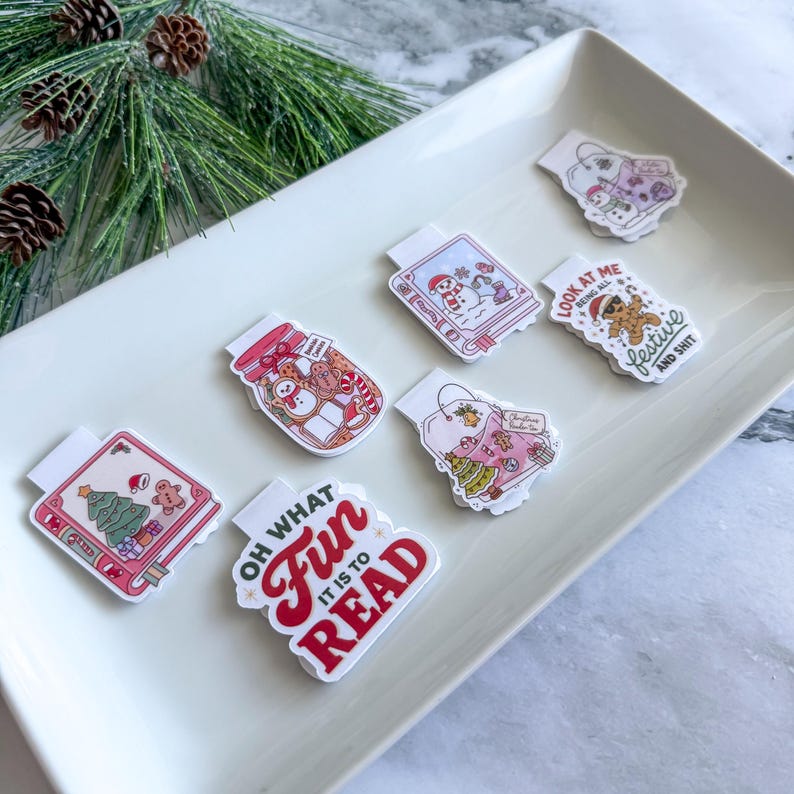 Christmas Winter Magnetic Bookmarks - Holiday Vibes, Bookish Era ...