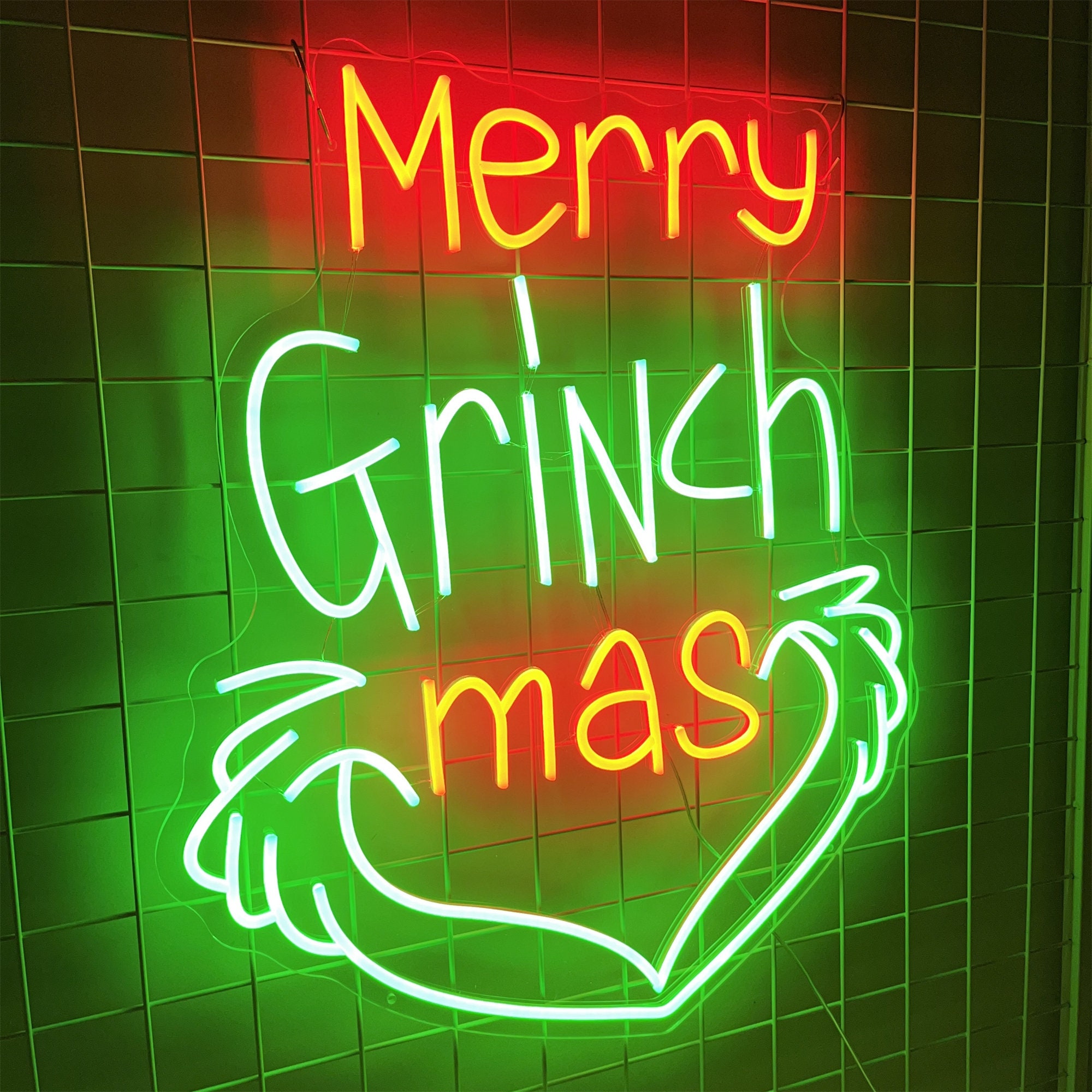 Merry Grinch Mas Neon Sign Grinch Christmas Decorations - Etsy Australia