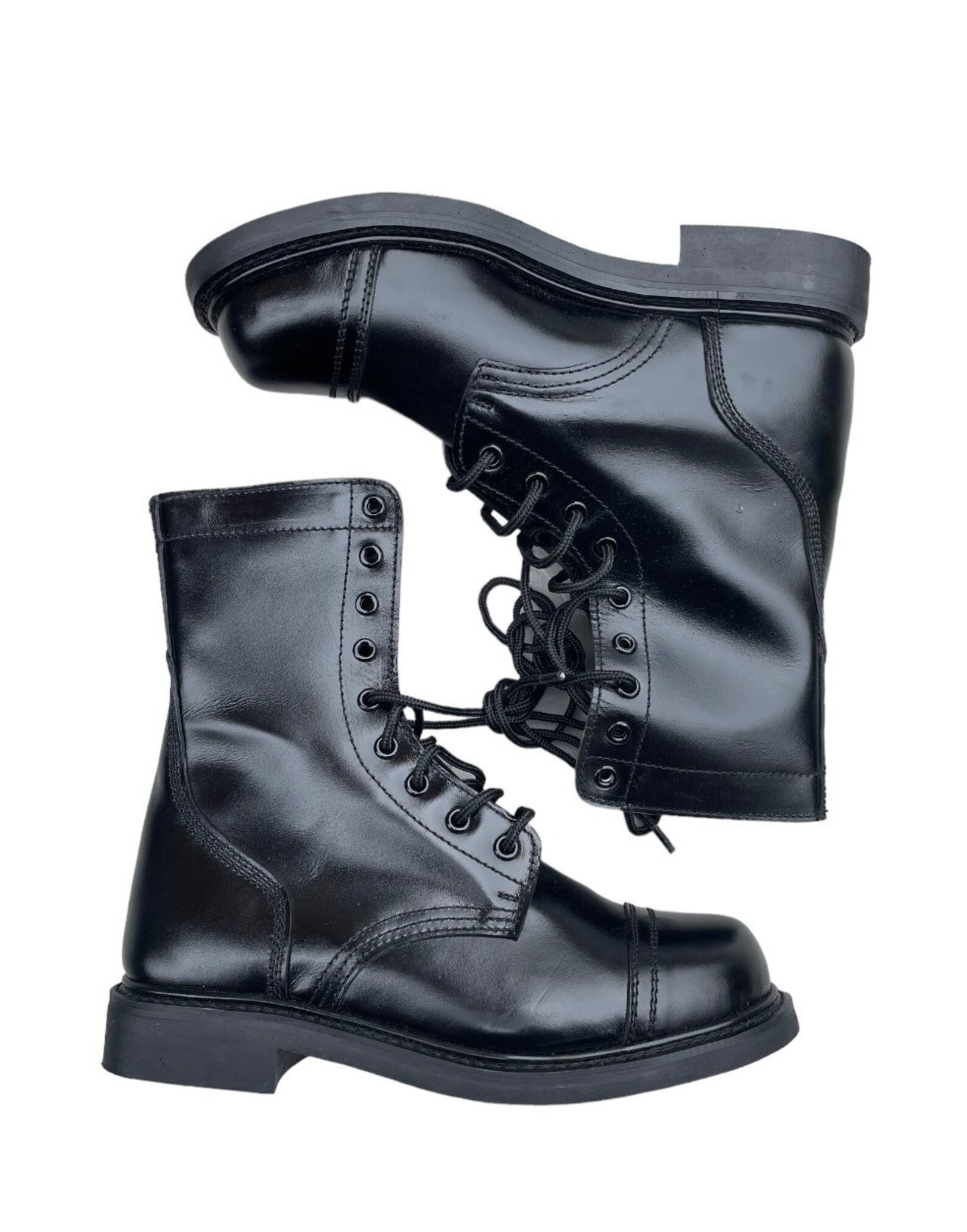 Black Leather Military Issue Combat Boots - Etsy