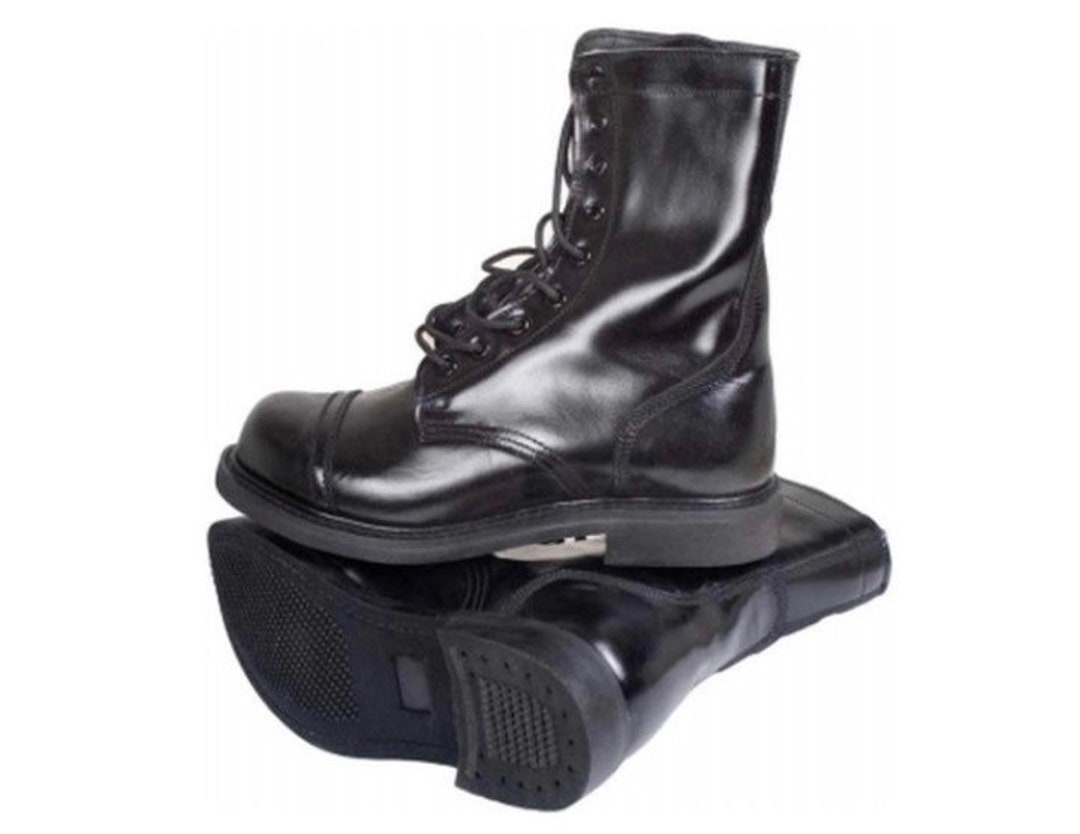Black Leather Military Issue Combat Boots - Etsy