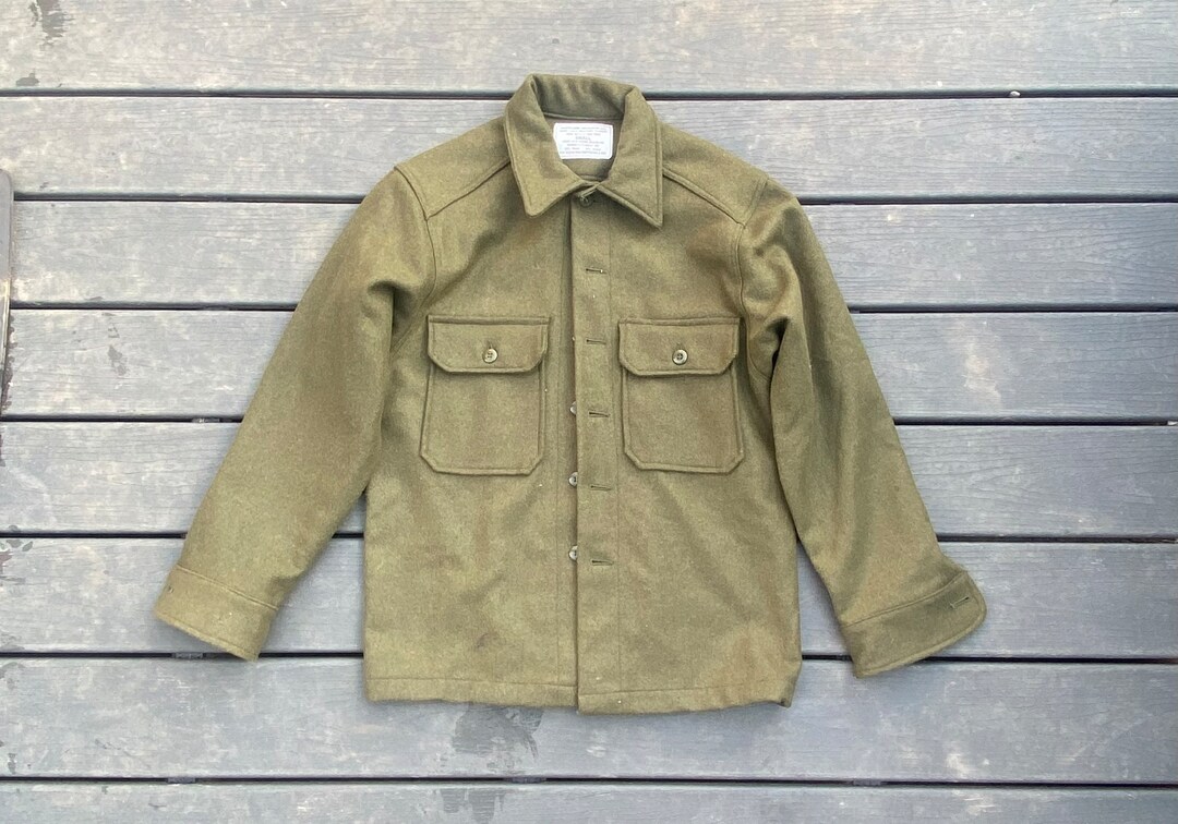 80s Military Wool Jacket - Etsy