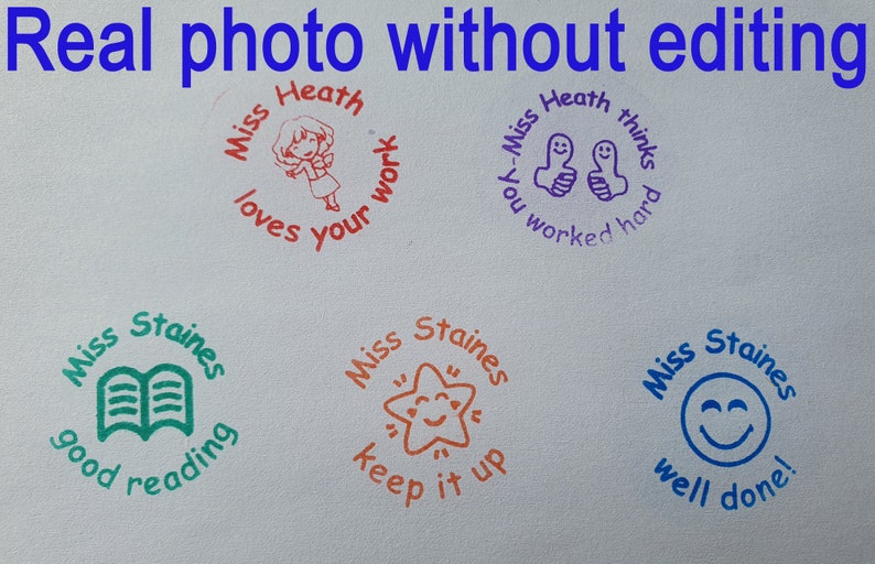 Custom Teacher Reward Stamp Self Inking Round Homework - Etsy