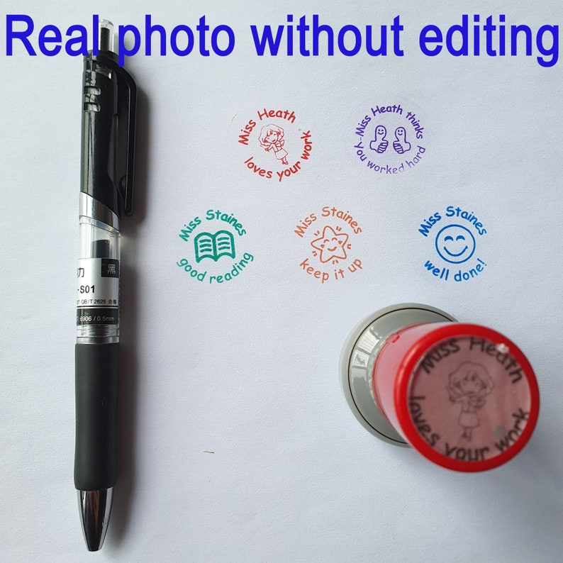 Custom Teacher Reward Stamp Self Inking Round Homework - Etsy