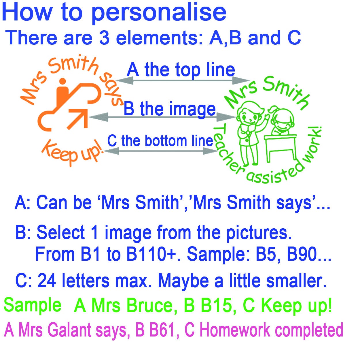 Custom Teacher Reward Stamp Self Inking Round Homework - Etsy UK