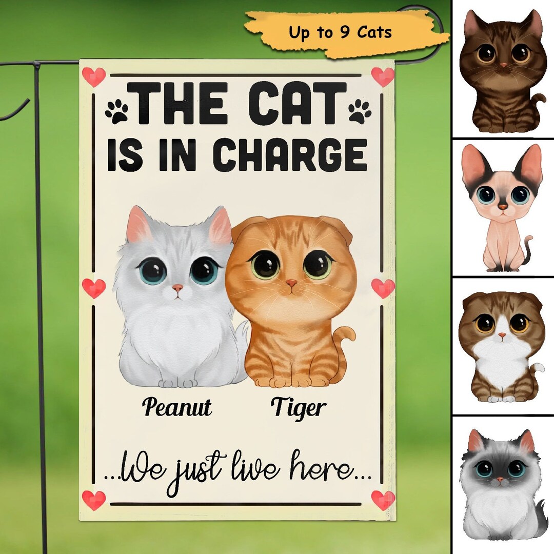 The Cats Are in Charge Watercolor Cute Cats Gift for Cat - Etsy
