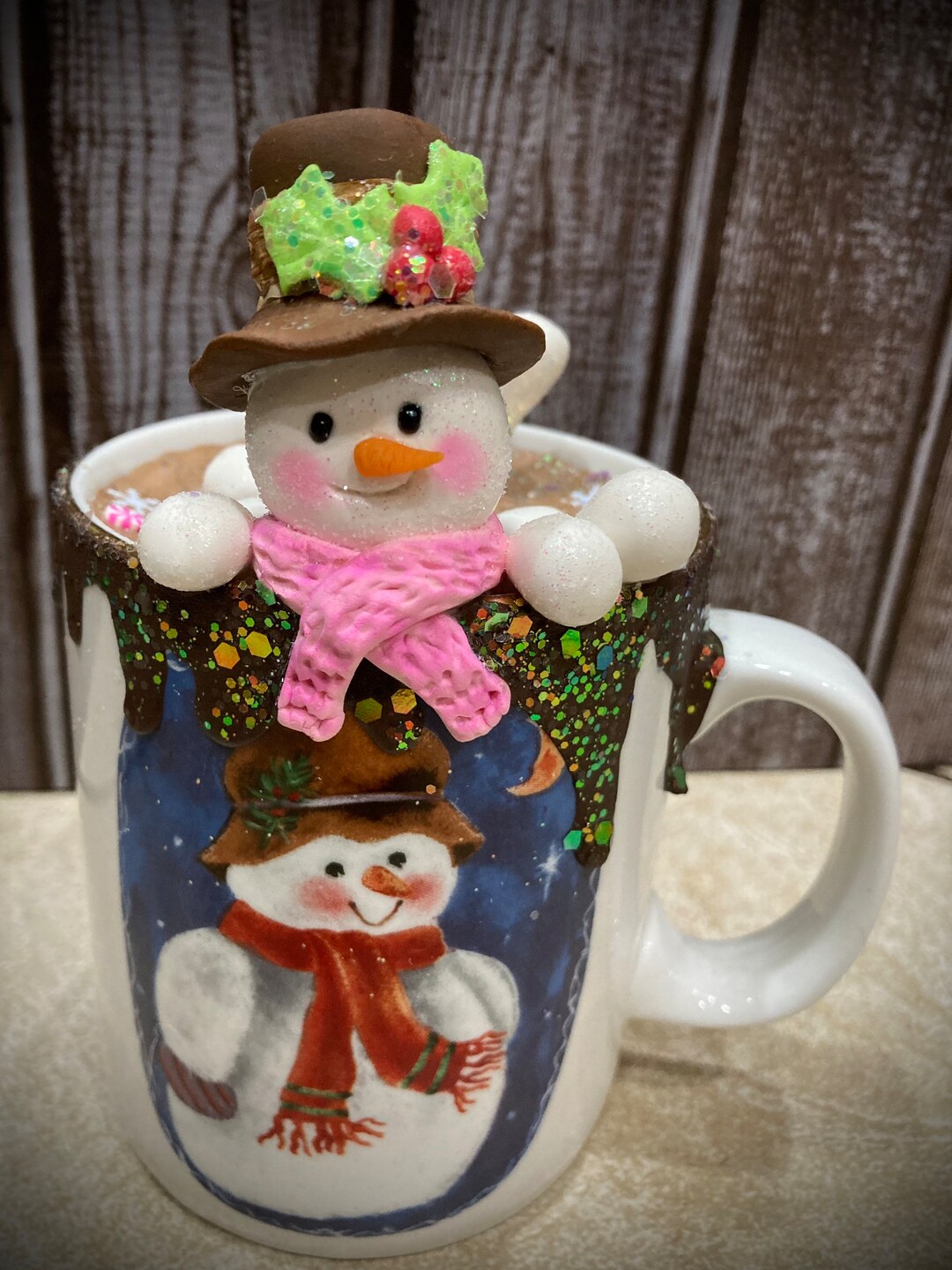 Snowman Hot Chocolate Mug - Etsy