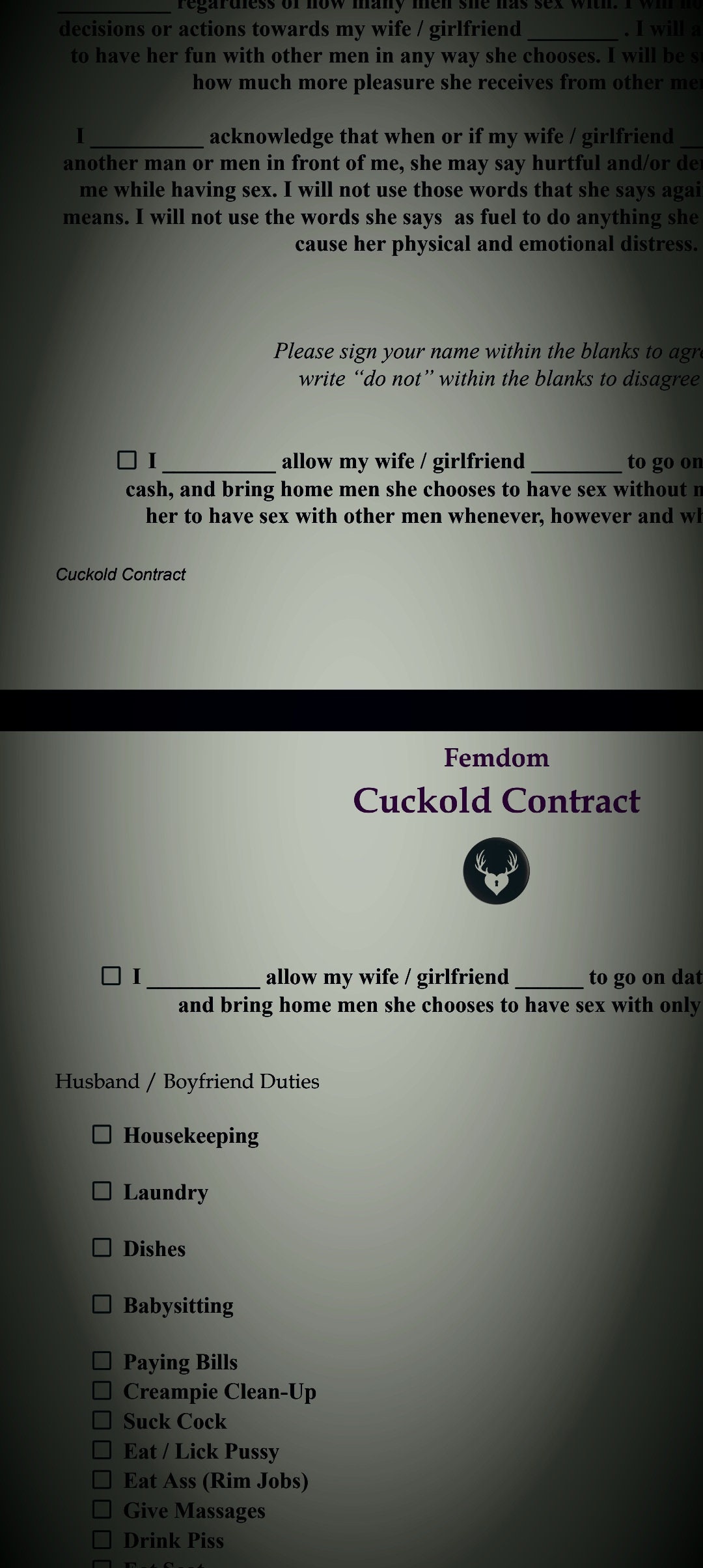 Cuckolding Contract - Etsy