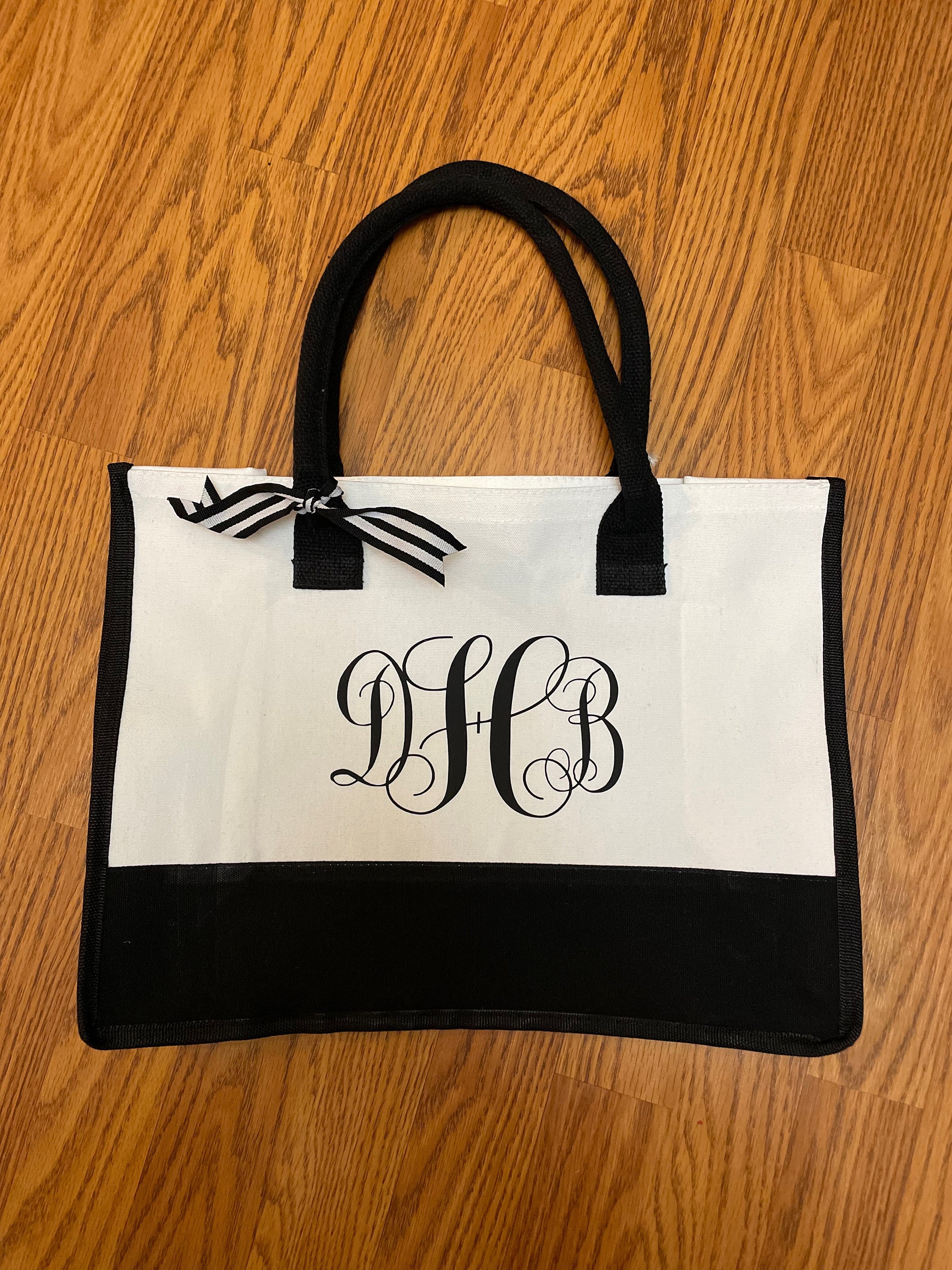 Initial Canvas Tote Bag Monogram Tote Bag Mothers Day - Etsy