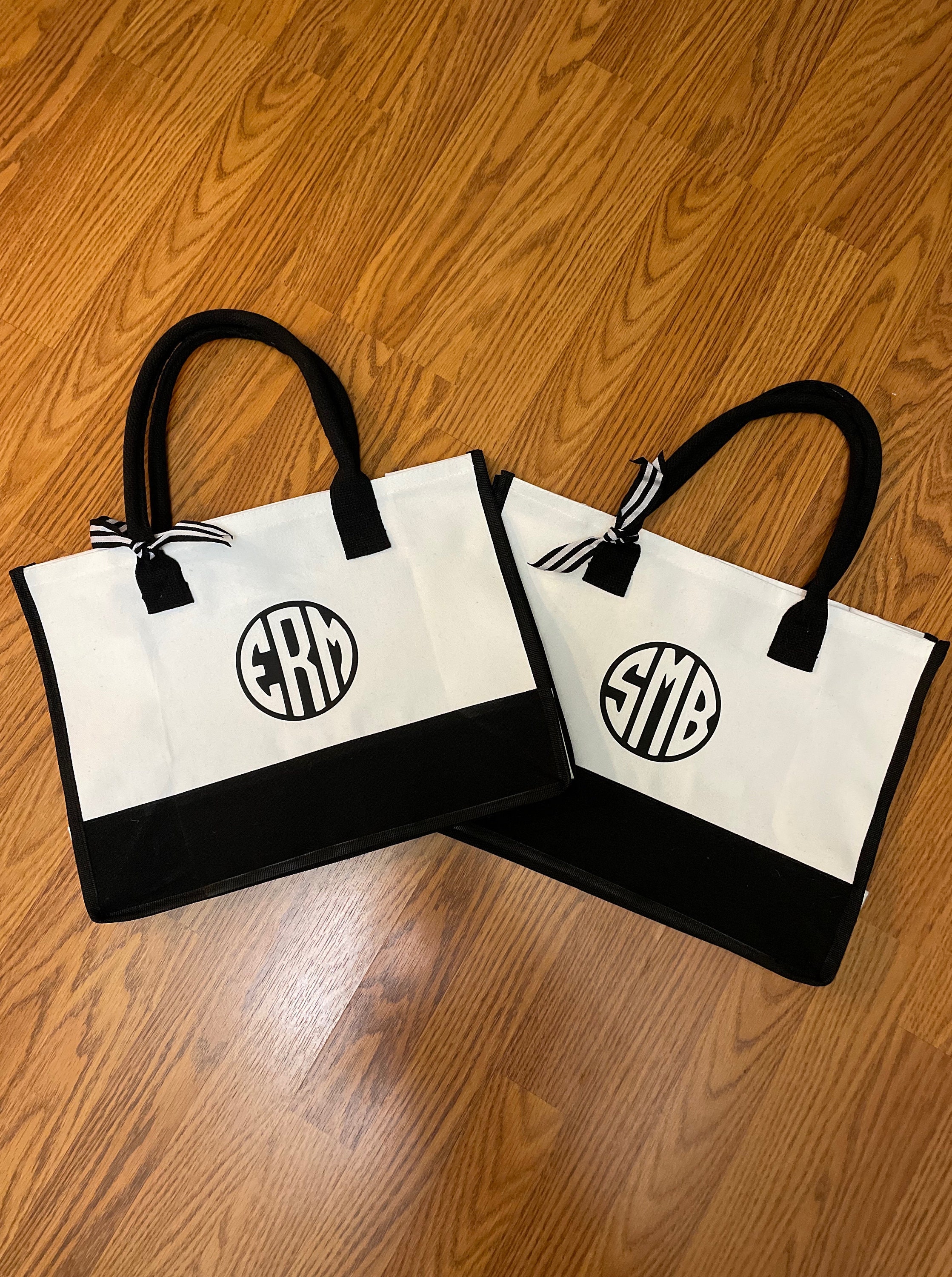 Initial Canvas Tote Bag Monogram Tote Bag Mothers Day - Etsy