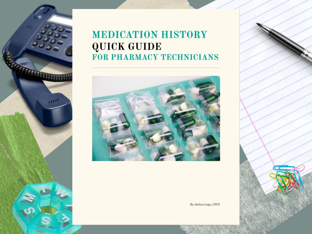 Medication History Quick Guide for Pharmacy Technicians - Etsy