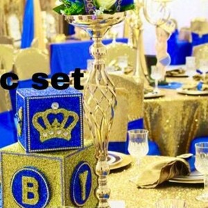 3pc Set Royal Prince Centerpieces Baby Block Centerpieces Little Prince ...