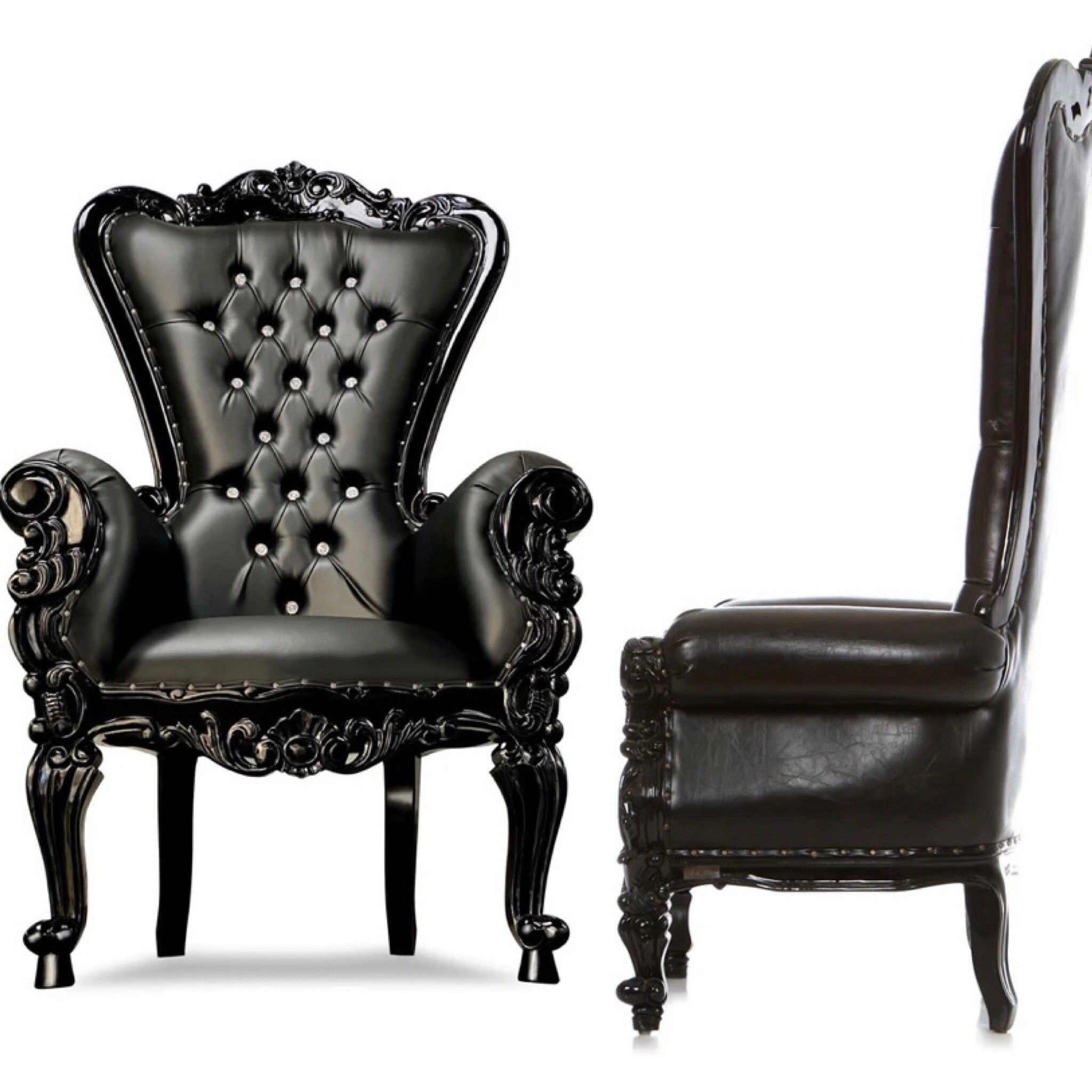 Black Throne Chair Royal Throne tufted Seating - Etsy