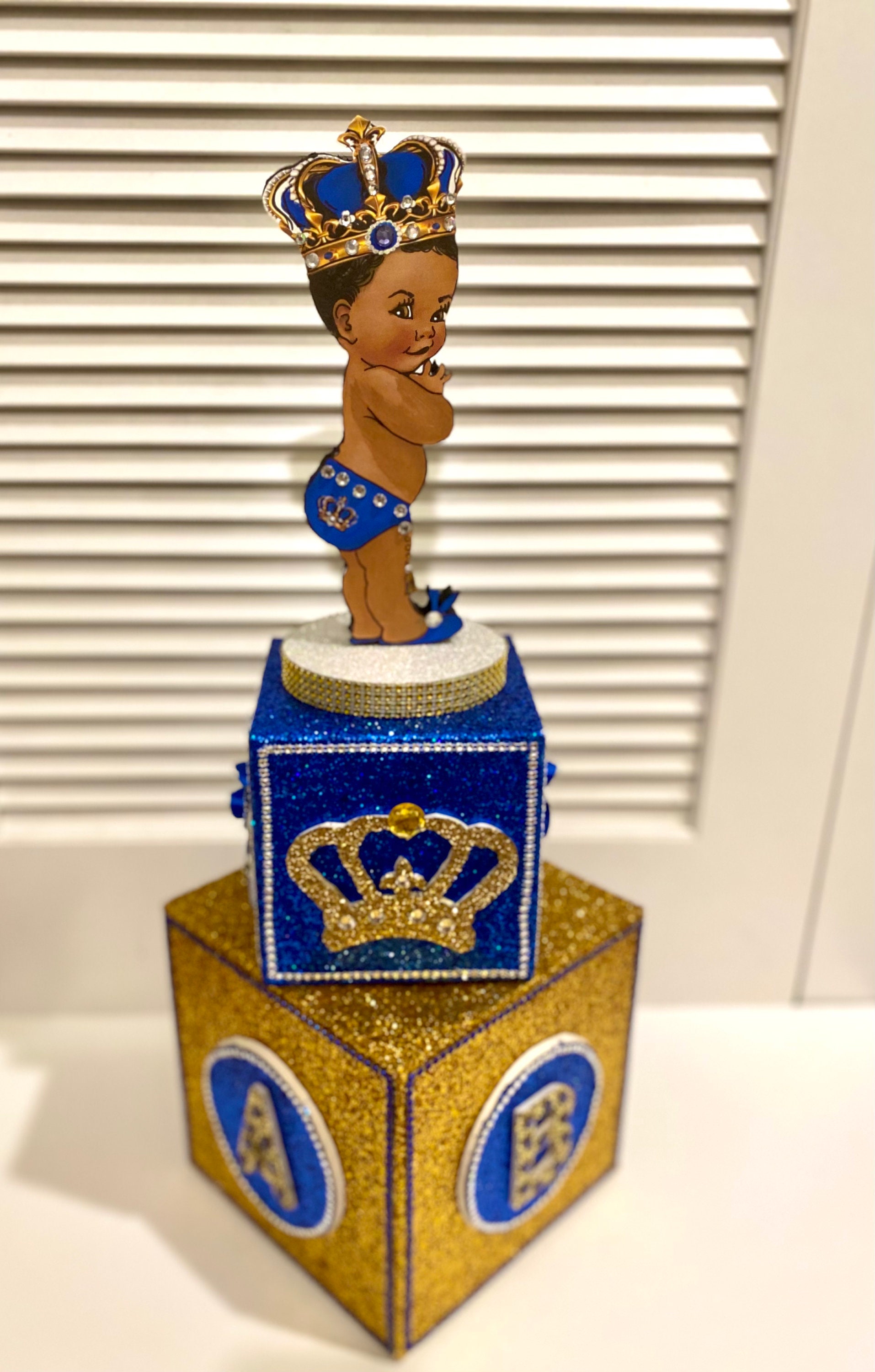 3pc Set Royal Prince Centerpieces Baby Block Centerpieces Little Prince ...