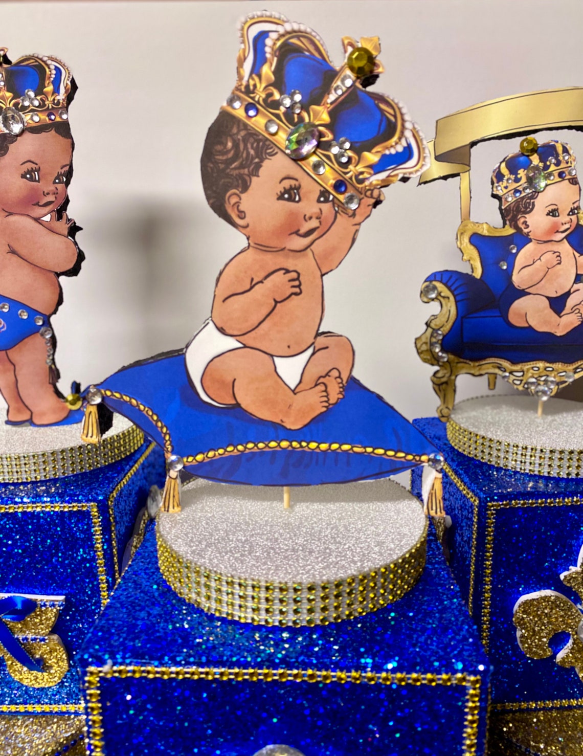 3pc Set Royal Prince Centerpieces Baby Block Centerpieces Little Prince ...