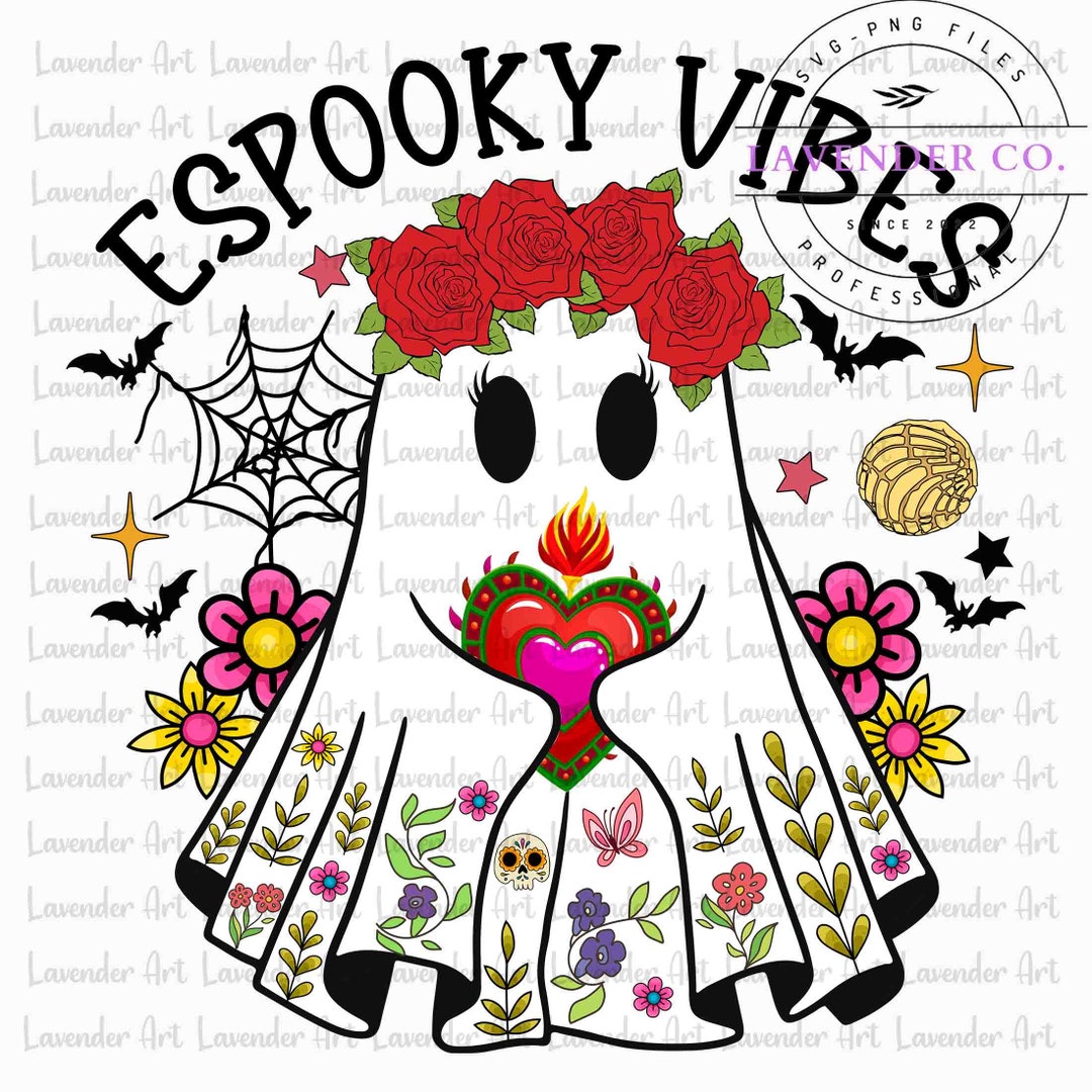 Cute Ghost Halloween PNG, Halloween Ghost Png, Ghost Floral Png ...