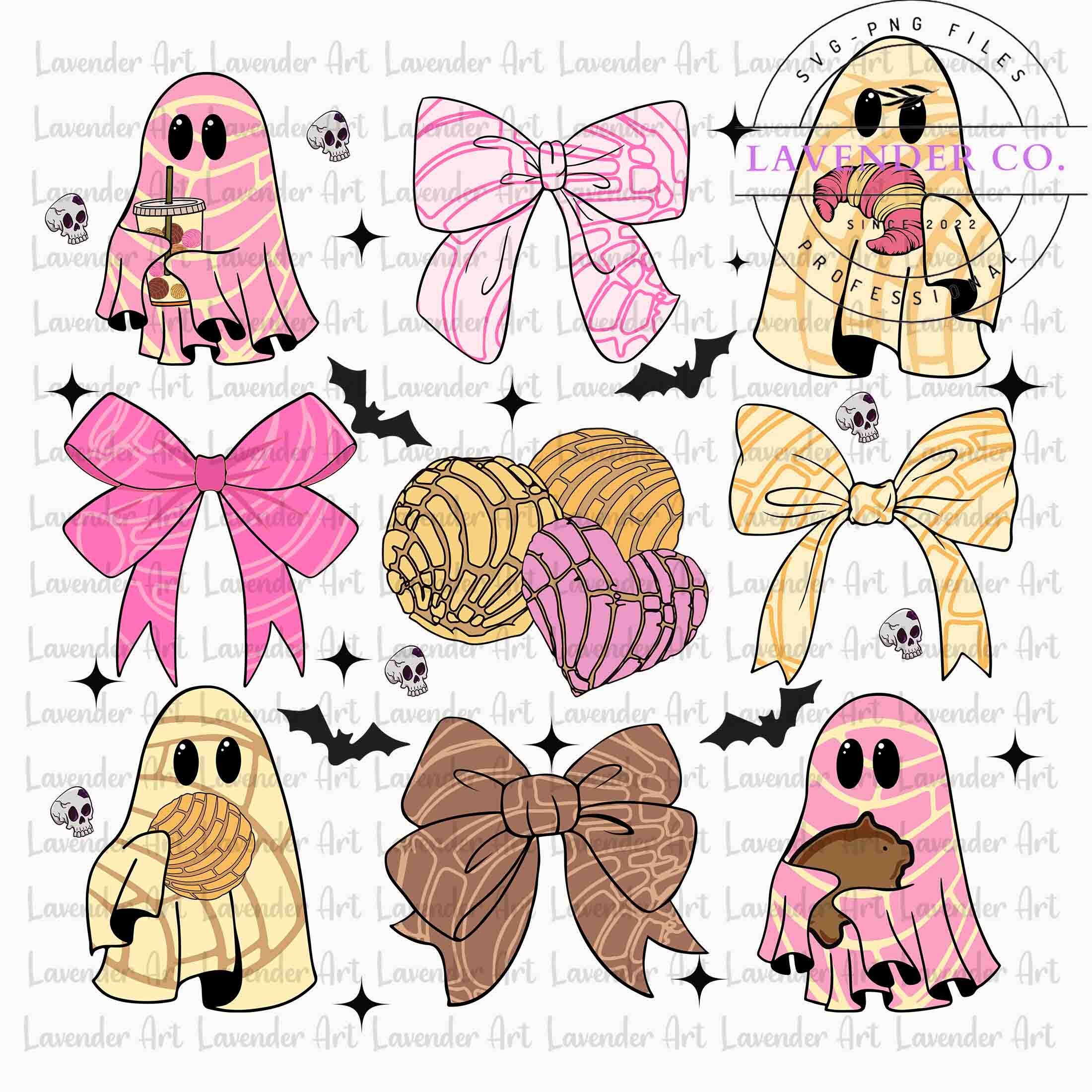 Coquette Spooky Conchas PNG, Coquette Bow, Mexican Conchas Ghost ...