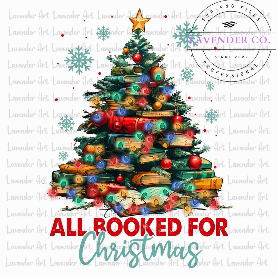 Christmas Tree PNG, All Booked for Christmas Png, Christmas Lights Png, Book Tree Png, Xmas ...