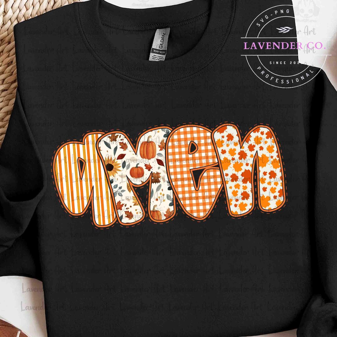 Amen Fall Floral Png, Floral Amen Png, Amen Thankfull Png, Preppy Fall ...