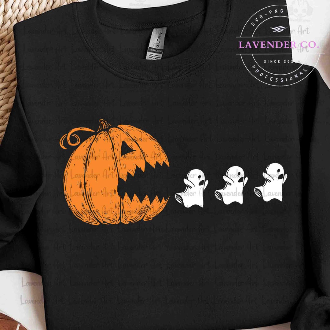 Halloween Pumpkin Chasing Ghost Png, Trendy Halloween Costume Png ...