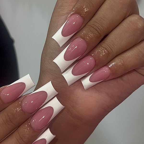 French Tip Nails - Etsy