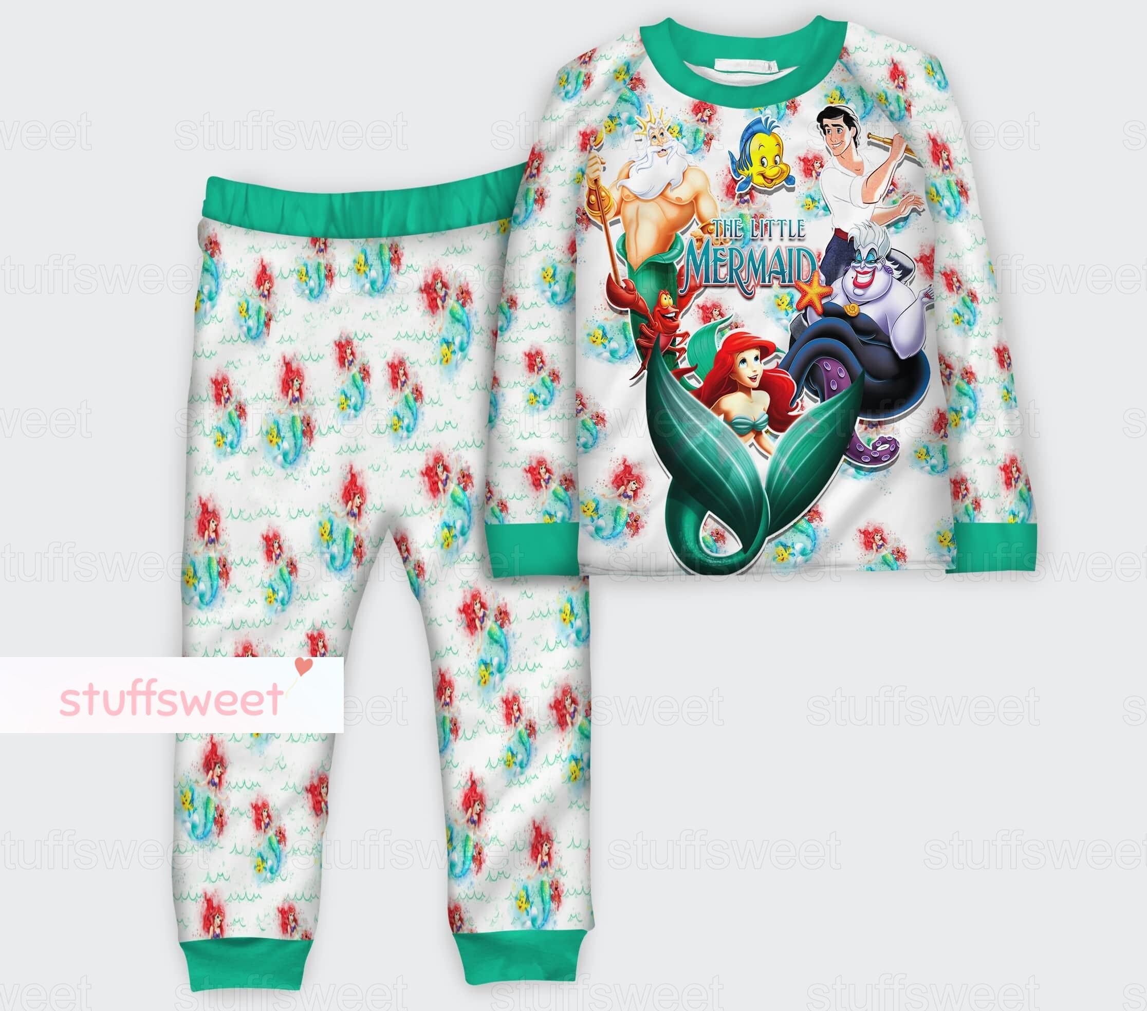 Christmas Ariel Family Pajamas Set, Little Mermaid Pajamas sold by ...