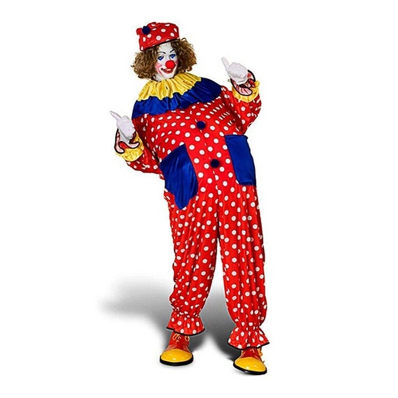 Polka Dot Clown Costume Adult - Etsy